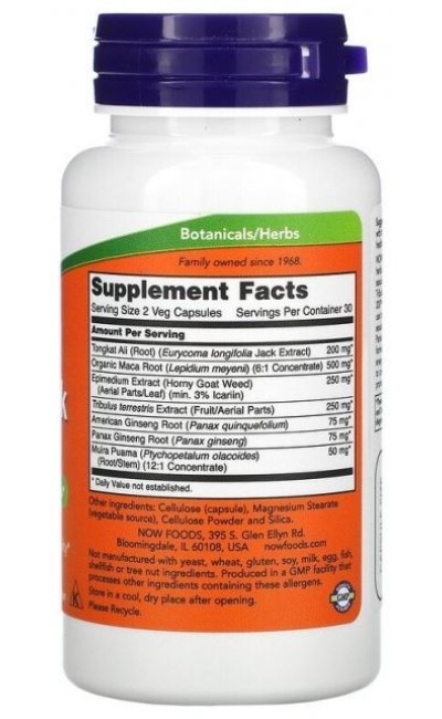 TestoJack 200 60 Veg Capsules NOW Foods
