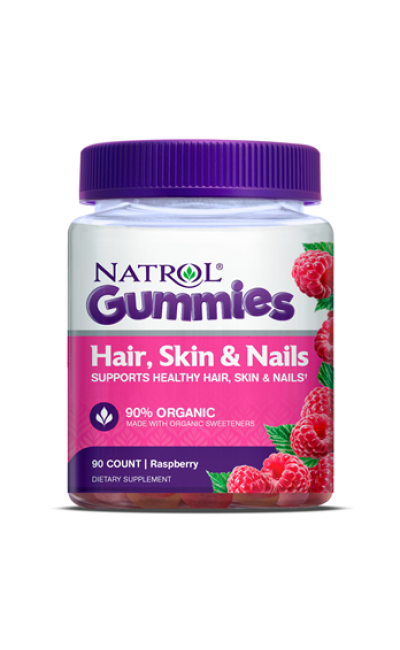 Hair Skin & Nails Gummies Beauty. Raspberry. 90ct Natrol